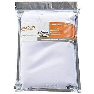 Cieltown Polyester Cloth Napkins 1-Dozen, Solid Washable Fabric Napkins Set of 12, Perfect for Weddings, Parties, Holiday Dinner (17 x 17-Inch, White)