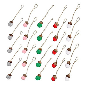 RUNROTOO 30pcs Christmas Acorn Ball Christmas Tree Decorations Christmas Decor Christmas Ornaments Felt Hanging Decorations Felt Acorn Ornament Fake Christmas Nutty Gift Colorful Wool Felt