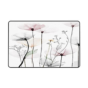 Soft Area Rug for Living Room,Fabric Floral---3,Large Floor Carpets Doormat Non Slip Washable Indoor Area Rugs for Bedroom Kids Room 3 x 5Ft