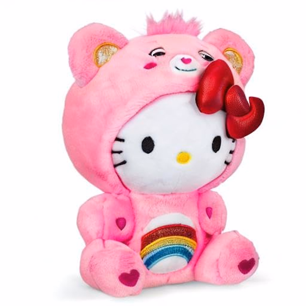 Care Bears Hello Kitty Dressed As Cheer Bear 8" Fun-Size Plush - Soft, Huggable Bestie! – Good for Girls and Boys, Employees, Collectors, Ages 4+