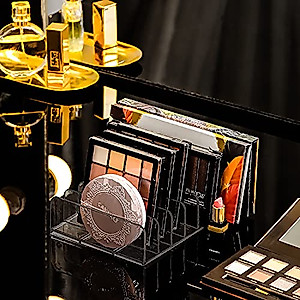 db11 JessCat Makeup Organizer, Plastic Bathroom Counter Organizer Beauty Blender Holder, Cosmetic Eyeshadow Palette Organizer for Bathroom, Large Capacity (Small, Transparent)