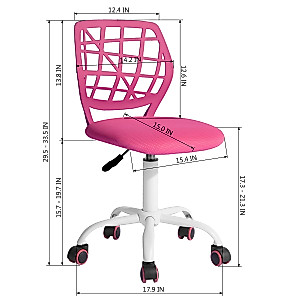 FurnitureR Teens Boys Girls Writing Task Chair Low Mid PP Mesh Back Fabric Seat,Home Children Study Chair (Purple, 1pc)