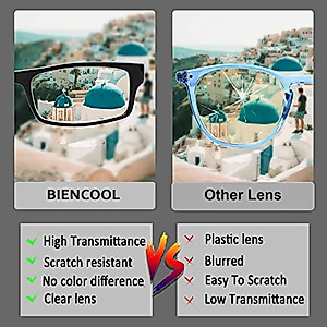 BIENCOOL 6 Pack Reading Glasses Traditional Frames for Men and Women Readers with Spring Loaded Hinges (6 Pack Black, 1.50, multiplier_x)