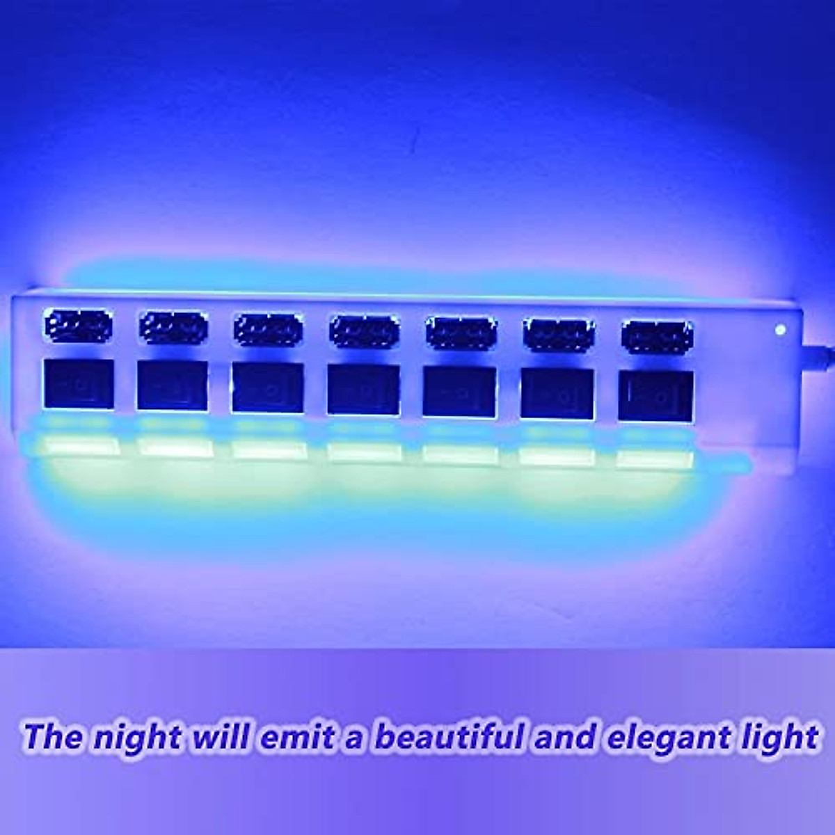 SHYPT USB Power Adapter 7 Port Multiple Expander 2.0 USB Hub with Switch for PC Multi-Interface (Color : White)