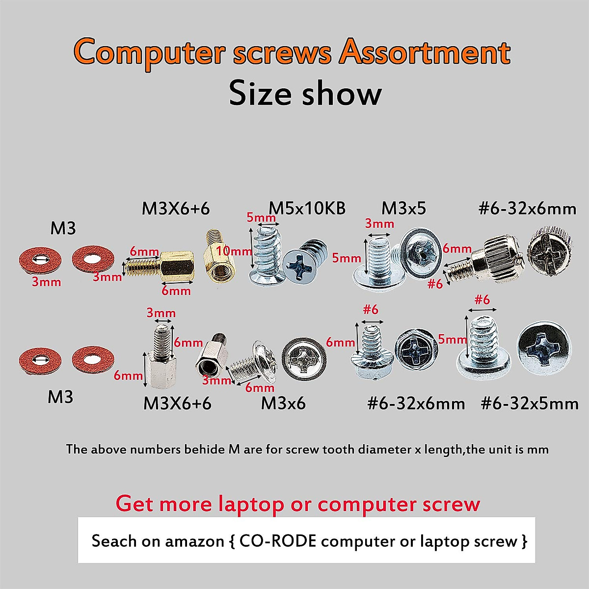 CO RODE Computer Screws, 220pcs PC Screw Standoffs Spacer Set Assortment Kit for Hard Drive Computer Case Motherboard Fan Power Graphics with Extra Screwdriver