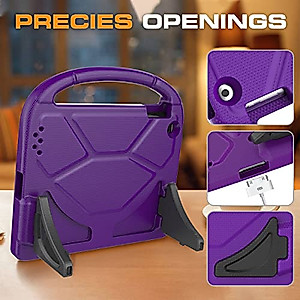 TOEVEK Kids Case for iPad 10th Generation 10.9 Inch, with Built-in Screen Protector and Pen Holder, Durable Shockproof Protective Cover for Apple iPad 10 Gen 10.9" 2022, Violet