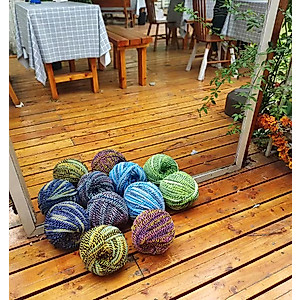 DDL&HEXI Feather Yarn,Velvet,Multi-Color 3 skeins of 100g (3.53oz*3=10.5oz)-Polyester-(96 * 3=290 Yards) (05)