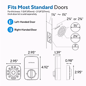 Smart Lock, ULTRALOQ U-Bolt Pro with Bridge WiFi Adaptor, 6-in-1 Keyless Entry Door Lock with App, WiFi, Bluetooth, Fingerprint and Keypad, ANSI Grade 1 Certified, Smart Door Lock, Front Door Lock