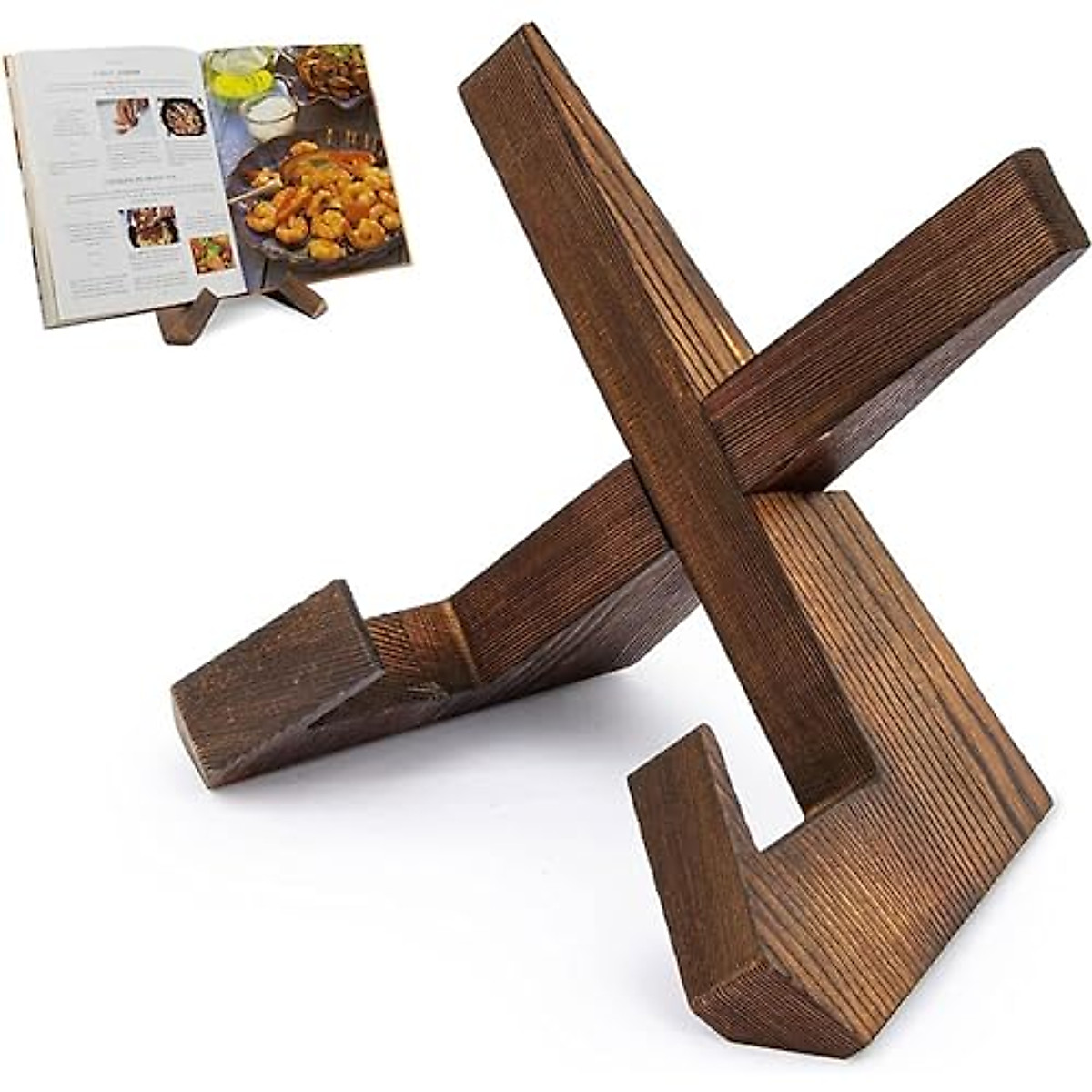 XPBEW Rustics Wood Recipe Reading Stands Holder Rack Convenient Display Book Holder Portable Music Bookshelf for Students