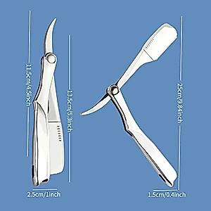 CestoMen Barber Straight Razor, Professional Straight Edge Razor, Stainless Steel Barber Single Blade Edge Razors for Men Close Shaving - Silver