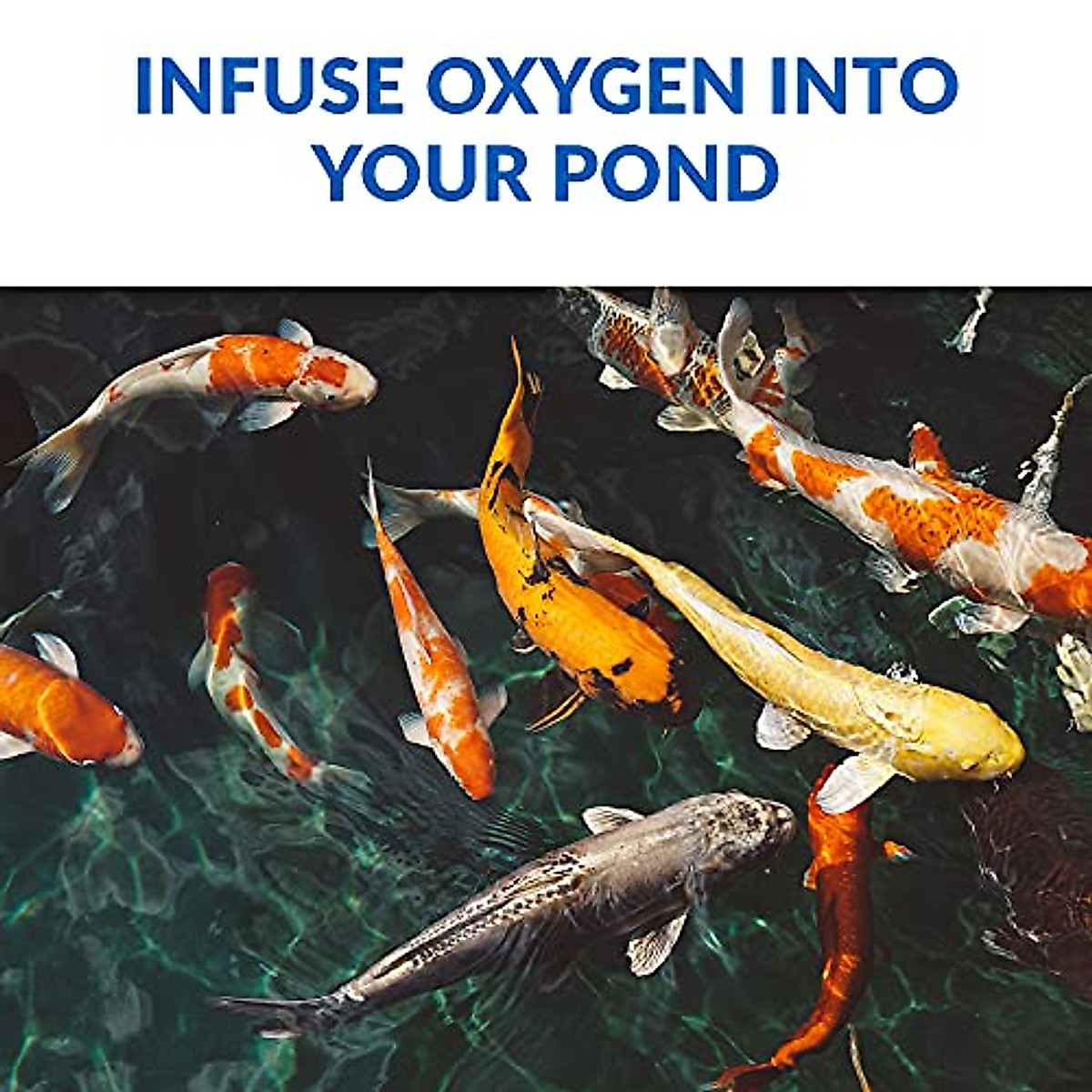 CrystalClear PondAir 4, Aeration Kit for Water Gardens & Koi Fish Ponds up to 2,000 Gallons, Quiet & Energy Efficient, Made for Year-Round Use to Maintain Clean & Clear Water