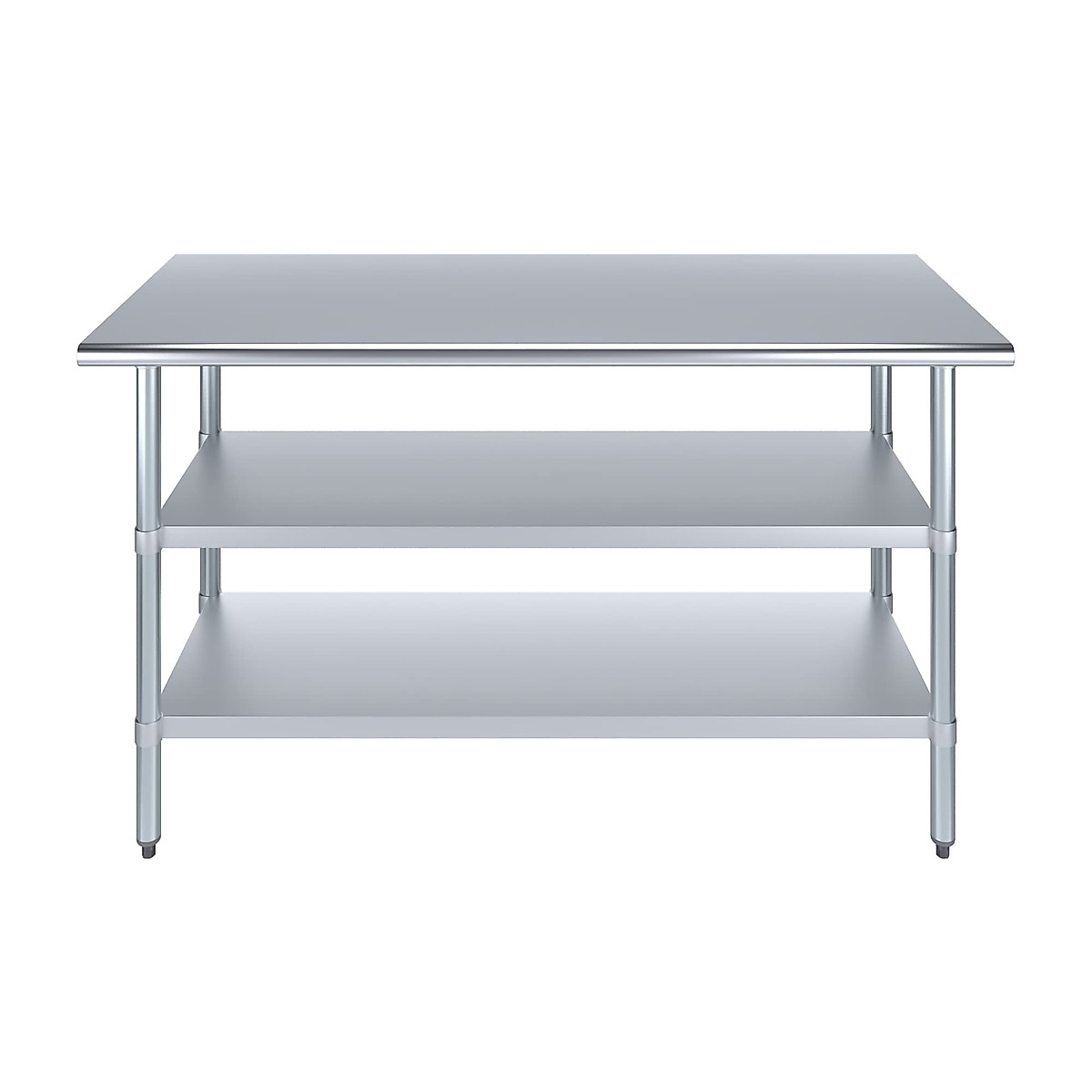 60" Long X 30" Deep Stainless Steel Work Table with 2 Shelves | Metal Food Prep Station | Commercial & Residential NSF Utility Table