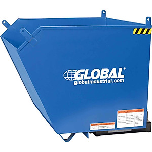 Global Industrial 1 Cubic Yard Low-Profile Self-Dumping Forklift Hopper, 6000 Lb. Cap.