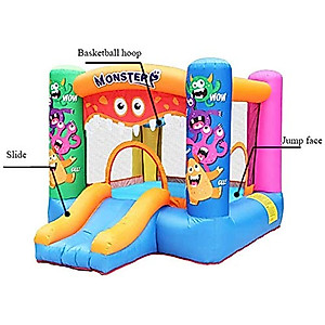 Inflatable Bouncy Castle, Children's Inflatable Castle, Small Indoor and Outdoor Trampoline, Environmental Protection, Oxford Cloth Fabric, Water Inflatable Children's Playground