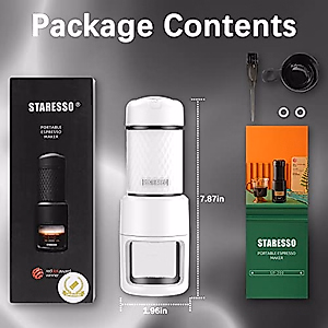 STARESSO Classic Portable Espresso Machine, Unique 2 in 1 Travel Coffee Maker Compatible Nespresso Original Capsules and Compatibles, 20 Bar Pressure, Manual Coffee Machine for Kitchen and Office