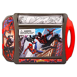 Classic Disney Marvel Spiderman Art Desk Set - Bundle with Spiderman Lap Desk with Coloring Pages, Coloring Utensils, Stickers and More (Superhero Arts and Crafts), spiderman artwork