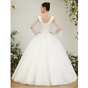 EllieHouse Womens Soft Tulle Bridal Scarf Evening Shawl Wedding Wraps Ivory CF40