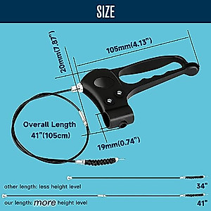 FVRITO Brake Handle with 41'' Cable Assembly Replacement for Medline Lumex 4-Wheel Folding Drive Rollator Rolling Walker Transport Wheelchair Mobility Knee Walkers Senior Medical Accessories