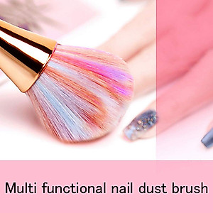Large Mineral Powder Brush, Soft Fluffy Blush Brush, Bronzer Kabuki Makeup Brush, Nail Brush, Professional Loose Setting Powder Brush for Daily Makeup (Colorful)