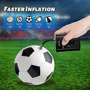 SUNTA Electric Ball Pump Inflator, Rechargeable Air Pump with Needles for Sport Balls, Basketball Soccer Volleyball Football Rugby