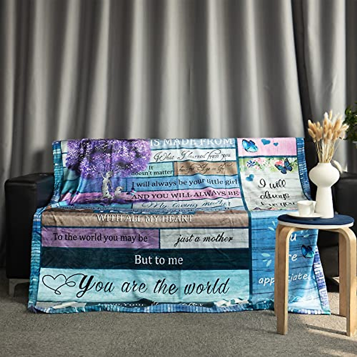 Gifts for Mom from Daughter, Throw Blanket for Couch Sofa, Mothers Day Blanket Gift, Soft Flannel Throw Blanket Birthday Gifts for Mom