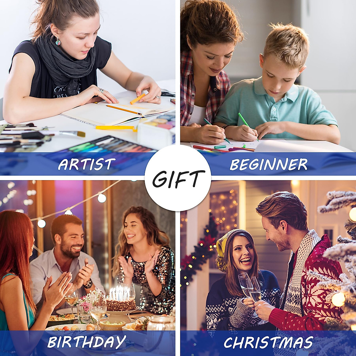 Hardcover Square Sketch Book, 120lb/200GSM Sketchbook Thick Drawing Paper for Marker Watercolor Pencil Mixed Media, Premium Drawing Notebook, Art Journal, 60 Sheets/120 Pages 8x8 Inch Sketch Pad