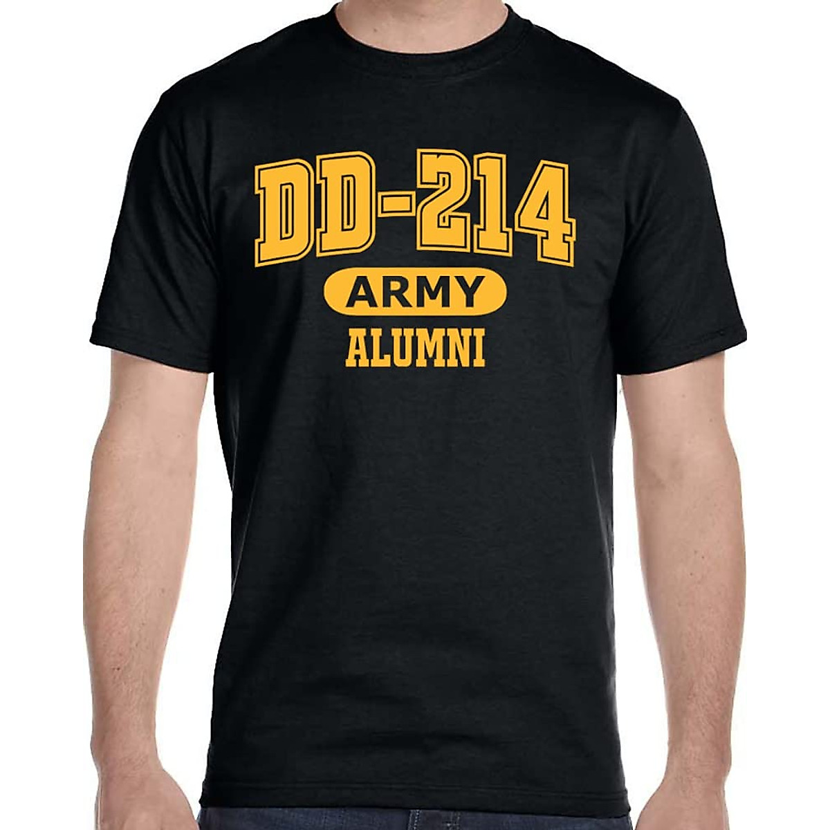 Threadabilities DD-214 US US Army Alumni T-Shirt for Proud, Brave Retired Army Veterans (Black, X-Large)