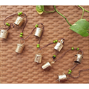 Generic Rustic Vintage Bell Hanging String for Home Decor Wall Door Window Decoration, Garden and Outdoor- 10 Handmade Cowbells Gifting