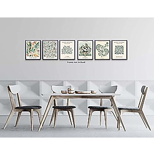 Green Gallery Flower Market Posters for Room Aesthetic Floral Set of 6 Famous Matisse William Morris Van Gogh Canvas Wall Art Botanical Plant Print Painting Danish Pastel Wall Decor 8x10in Unframed