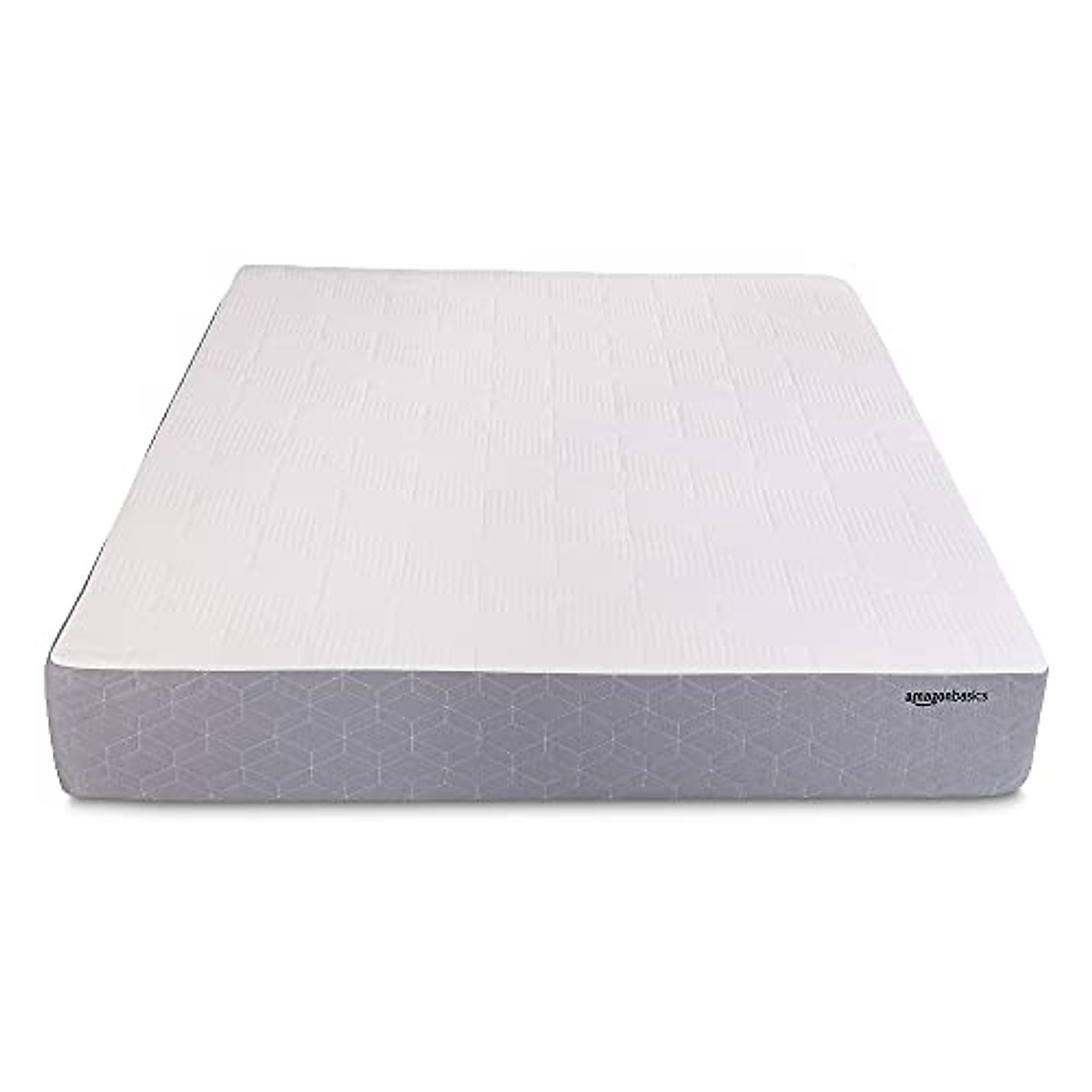 Amazon Basics Cooling Gel Memory Foam Mattress, Medium-Firm, CertiPUR-US Certified, 10 inch, Full Size, White/Gray