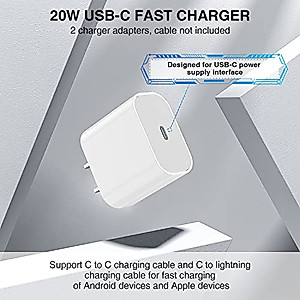 for iPhone 13 14 Fast Charger, 2Pack 20W USBC Wall Charger Plug Block with PD, USB Type C Power Adapter Brick Cube for Apple iPhone13/13 Pro/12/12 Pro/12 Pro Max/11 Pro Max, iPad Pro 2020-White