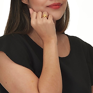 PalmBeach Yellow Gold-plated Sterling Silver Horizontal Crucifix Cross Ring (4mm) Sizes 6-9 Size 7