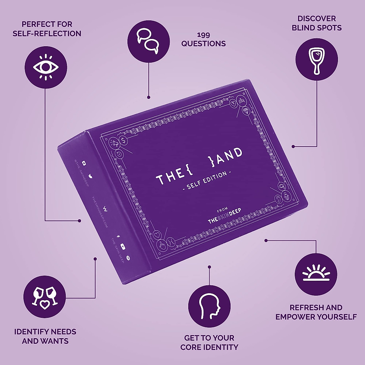 {THE AND} Self Love Edition - 199 Self Reflection Cards to Improve Self Awareness - Self Care Question Card Deck to Prompt Mindfulness & Meditation - Explore Identity for Women & Men by The Skin Deep