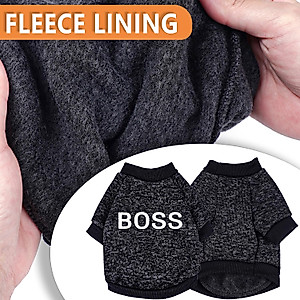 2 Pack Black Security Dog Sweatshirt Fleece Dog Sweaters for Small Dogs Male Warm Dog Winter Clothes Boy Dog Clothes Teacup Chihuahua Clothes Cat Sweater Pet Puppy Outfit Coat Black, XXS