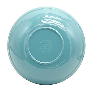 LOK-OSEMILE Gourmet Art Crackle 9" Melamine salad bowls and pasta Bowls -Aquamarine blue 45 Ounce - Set of 4