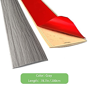 Self-Adhesive Floor Transition Strip - Cover Threshold Repair Gap Vinyl Flooring Transitions Laminate Flat Divider Minimalism Oak Wood Grain Design 6.6FT (4cm, Gray)