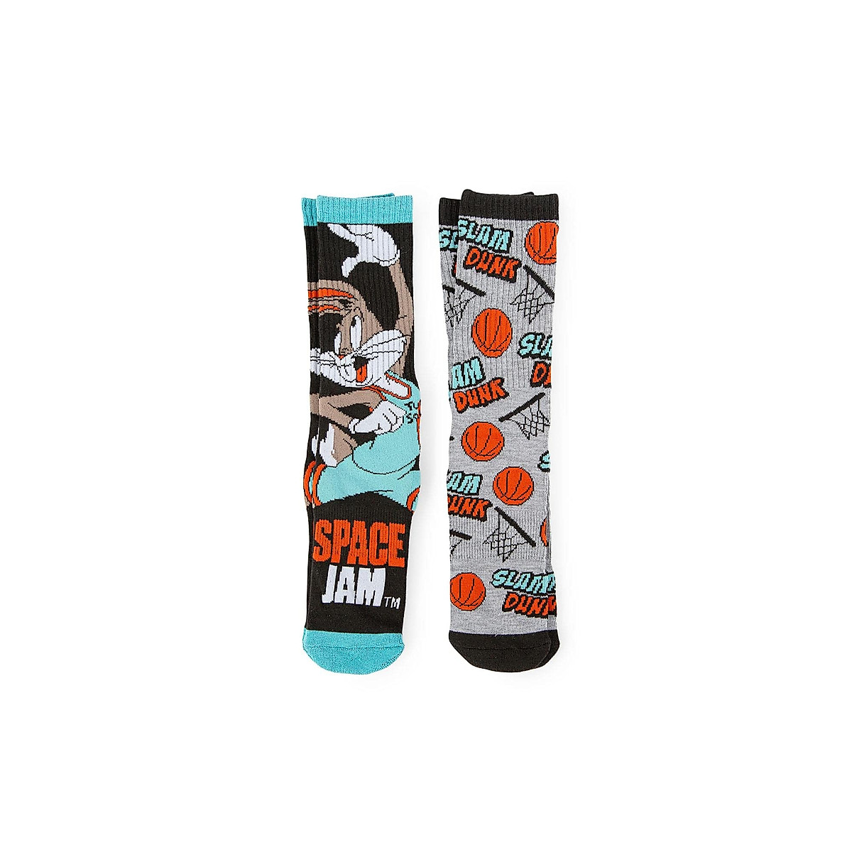 Hypnotic Socks Space Jam Unisex Athletic Crew Socks | 2 Pairs | Size 6-12,Orange