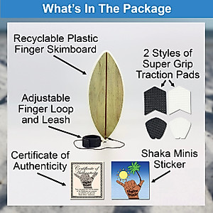 Shaka Minis Finger Skimboard | Finger Surfboard - Skim and Surf The Wind, Waves and Almost Anywhere (Simplicity)