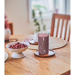 Hyoola Timberline Pillar Candles - 6 Pack - Rose Pink Pillar Candles - European Made Rustic Pillar Candle - 2.5 Inch x 3.5 Inch