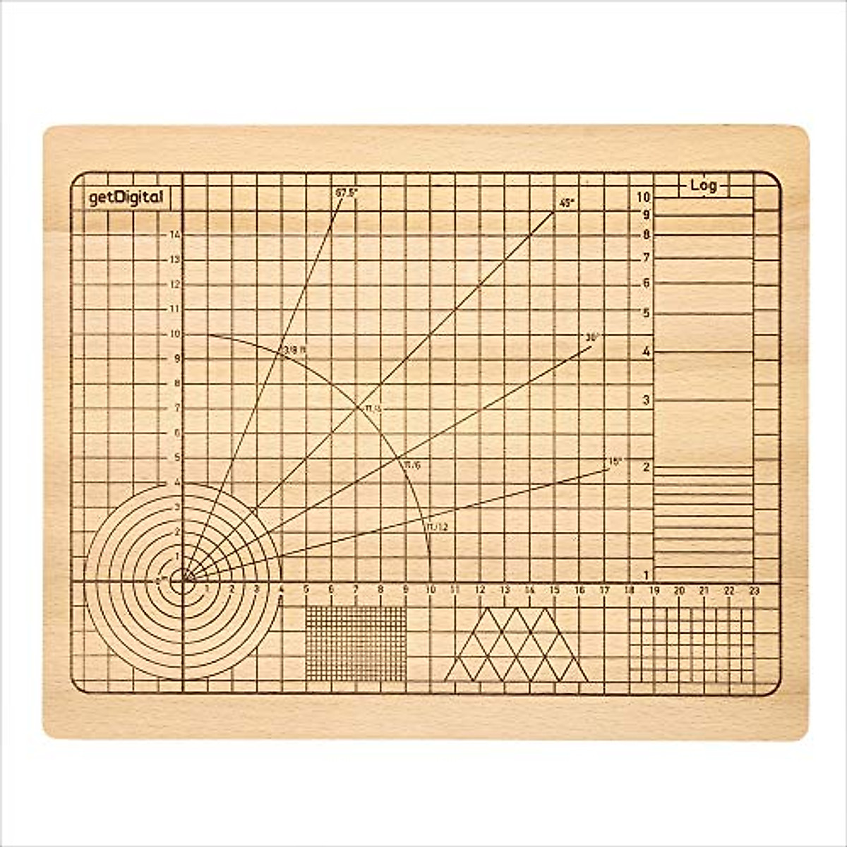 getDigital High Precision Cutting Board for the obsessive Cook - A nerdy Kitchen Gadget Chopping Block with Measurements & Angles - 100% Natural Beech-Wood, 12.2 x 9.84 Inch