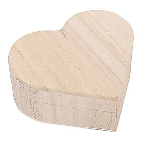 Yosoo Handcrafted Wooden Storage Box Heart Shaped Jewelry Box Container Organizer Portable