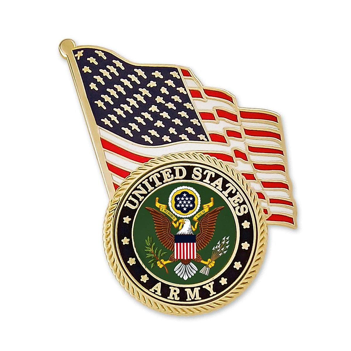 Pinmart's Officially Licensed U.S. Army Emblem & USA Flag Pin