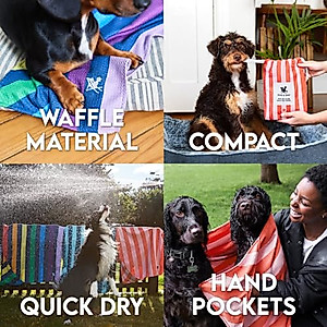 Dock & Bay Pet Towel - Super Absorbent & Quick Drying Dog Towels with Bag - 100% Recycled - Bone Dry, Medium (90x50cm, 35x19)