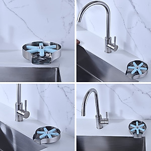 RANDOM Metal Kitchen Sink Glass Rinser,Faucet Glass Rinser for Kitchen Sinks,Bottle Washer,Kitchen Sink Accessories,Stainless Steel,Brush Nickel.