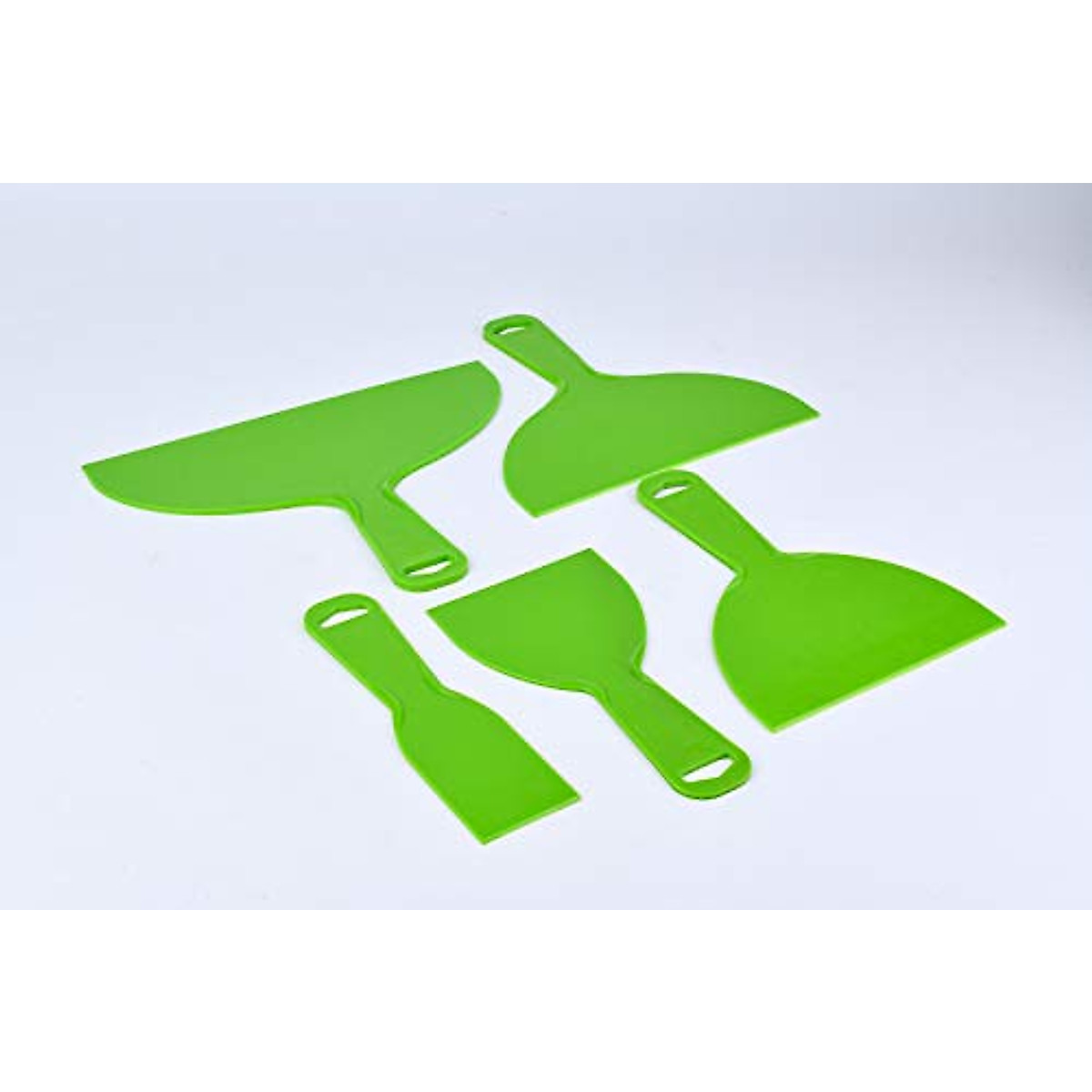 zYoung 5 Pcs Reusable Plastic Putty Knife Set Flexible Scraper Tool Flexible Paint Scrapers Tool for Decals, Wallpaper, Baking, Wall and Car Putty, Spackling, Patching and Painting