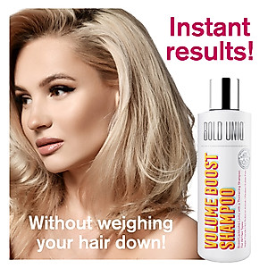 Volumizing Shampoo - Lightweight Hair Thickening Shampoo For Fuller Looking Hair in One Use - Volume Shampoo For Thin, Flat & Fine Hair - Adds Lift, Body Shine, Strength & Elasticity - Sulfate Free
