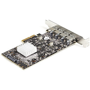 StarTech.com 4-Port USB PCIe Card - USB 3.2 Gen 2 (10Gbps) Type-A PCI Express Expansion Card with 2 Controllers - 4X USB-A - USB PCIe Add-On Adapter Card - Windows/Mac/Linux (PEXUSB314A2V2)