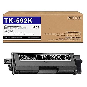 GRATLOV 1 Pack Black TK-592 TK592 1T02KV0US0 Compatible Toner Cartridge Replacement for Kyocera Ecosys M6026cidn(1102PX2US0) M6526cdn (1102PW2US0) M6526cidn Printer Ink Cartridge