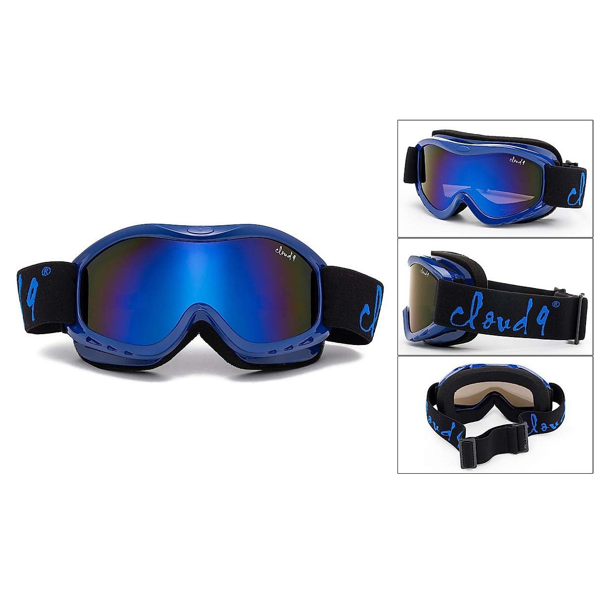 Cloud 9 Kids Boys & Girls Snow Goggles Anti-Fog UV400 Snowboarding Ski (1 Pair)