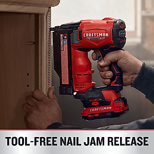 CRAFTSMAN V20 RP Pin Nailer, Nail Gun, 23GA, For 5/8-1-3/8 inch Pin Nails, Bare Tool Only (CMCN623B)
